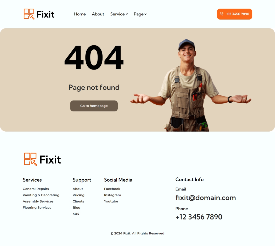 Fixit - Handyman Services Elementor Template Kit by thanksfortoday